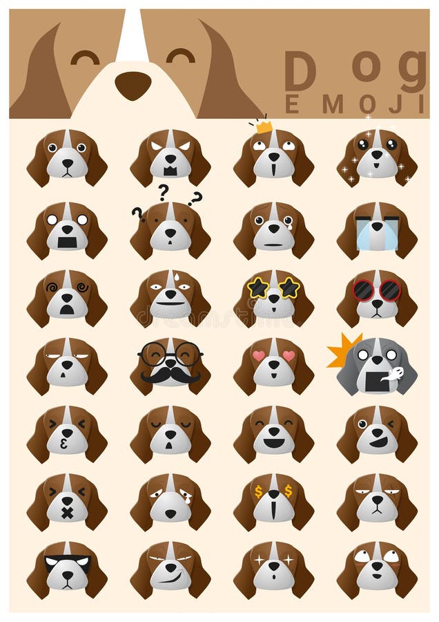 Dog emoji icons stock vector. Illustration of confident - 74696009