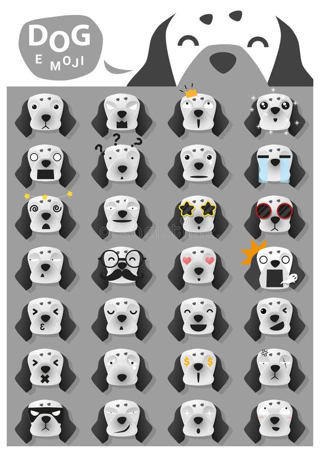 Dog emoji icons stock vector. Illustration of character - 79326184