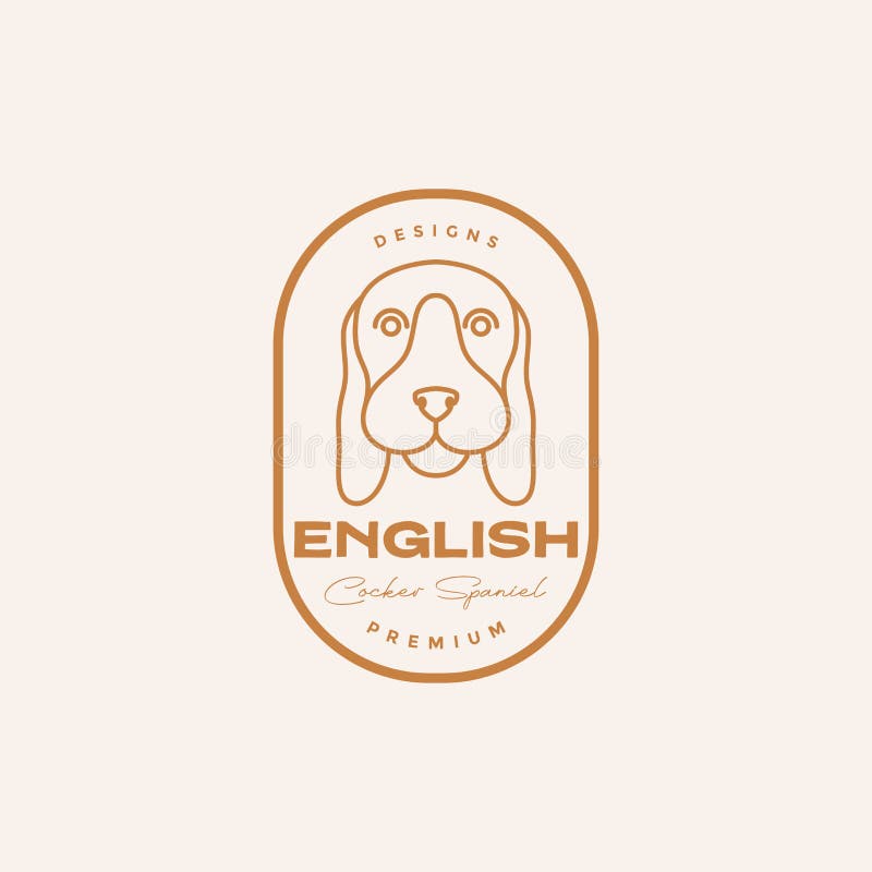 Dog English Cocker Spaniel Vintage Logo Stock Vector - Illustration of ...