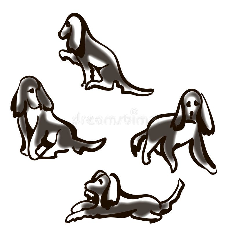 Dog English Springer Spaniel Cartoon Vector Illustration Stock ...
