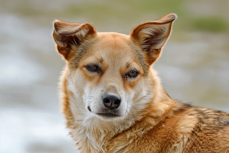 Dog with Eyes Locked in a Glare at the Viewer Stock Image - Image of ...