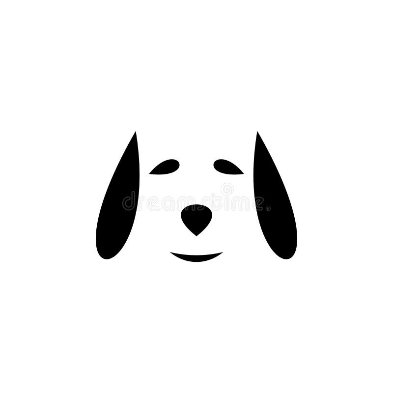 Dog Face Icon Black Logo Vector Symbol Design Stock Vector ...