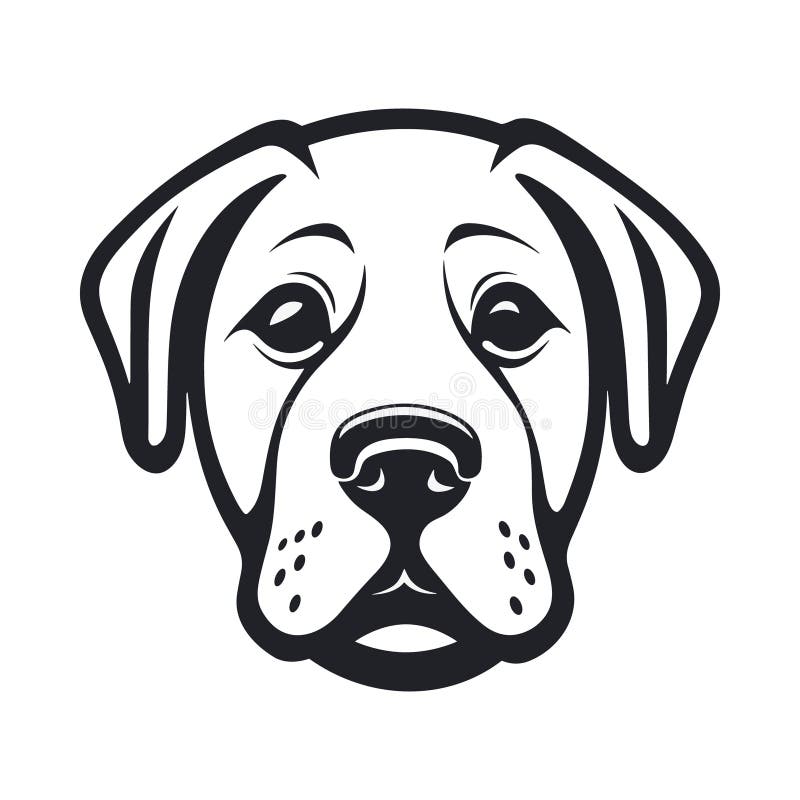 Dog Face Icon, Happy Puppy Head Silhouette Stock Vector - Illustration ...