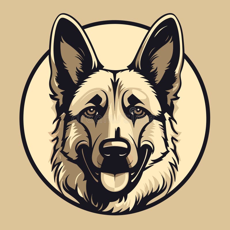 German Shepherd Face Logo Stock Illustrations – 417 German Shepherd ...
