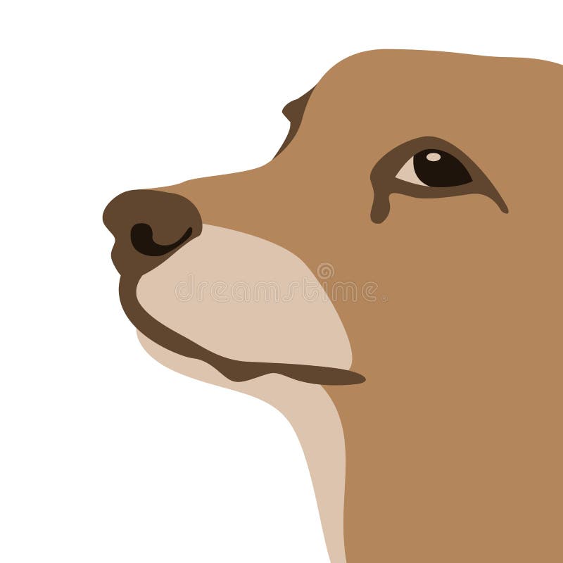 Dog Face Vector Illustration Flat Style Profile Stock Vector ...