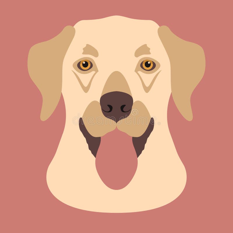 Dog Face Vector Illustration Style Flat Front Stock Vector ...