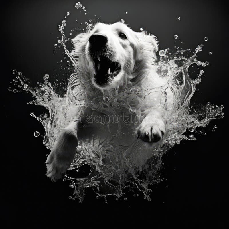 Dog Falling into the Water, Splash Stock Photo - Image of love, cute ...