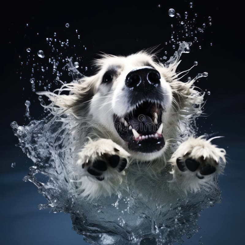 Dog Falling into the Water, Splash Stock Image - Image of stagnant ...