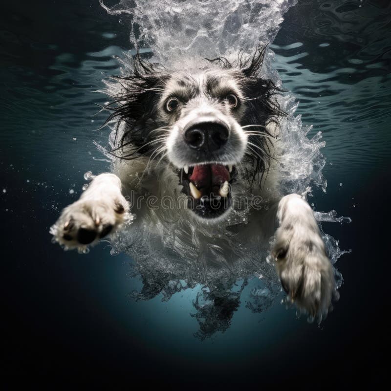 Dog Falling into the Water, Splash Stock Photo - Image of funny ...