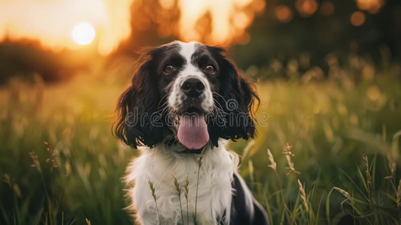 The Dog in the Field.AI Generated Image Stock Image - Image of animal ...