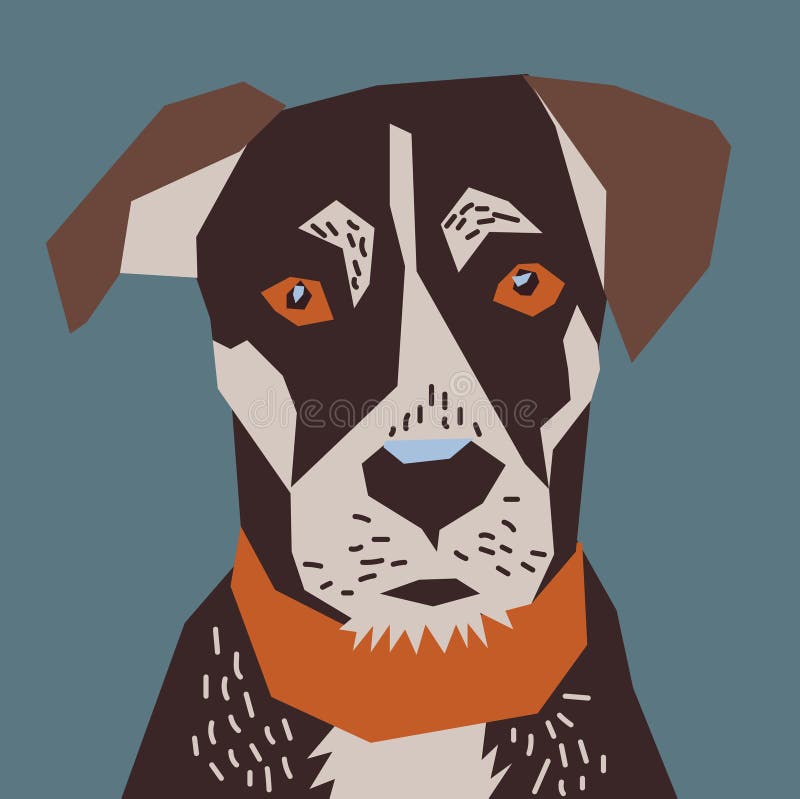 Dog flat head portrait stock vector. Illustration of humor - 61765322