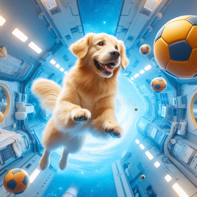 Flying Dog Playing Soccer Generative for AI Stock Illustration ...