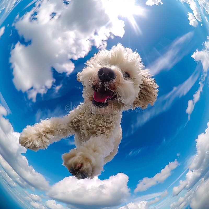 A Dog is Flying through the Sky in a Circle Stock Image - Image of jump ...