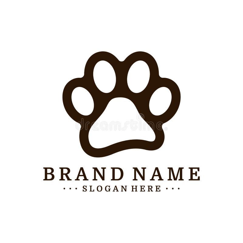 Dog Foot Logo Design Vector Template. Dog Icon Logo Vector Stock Vector ...