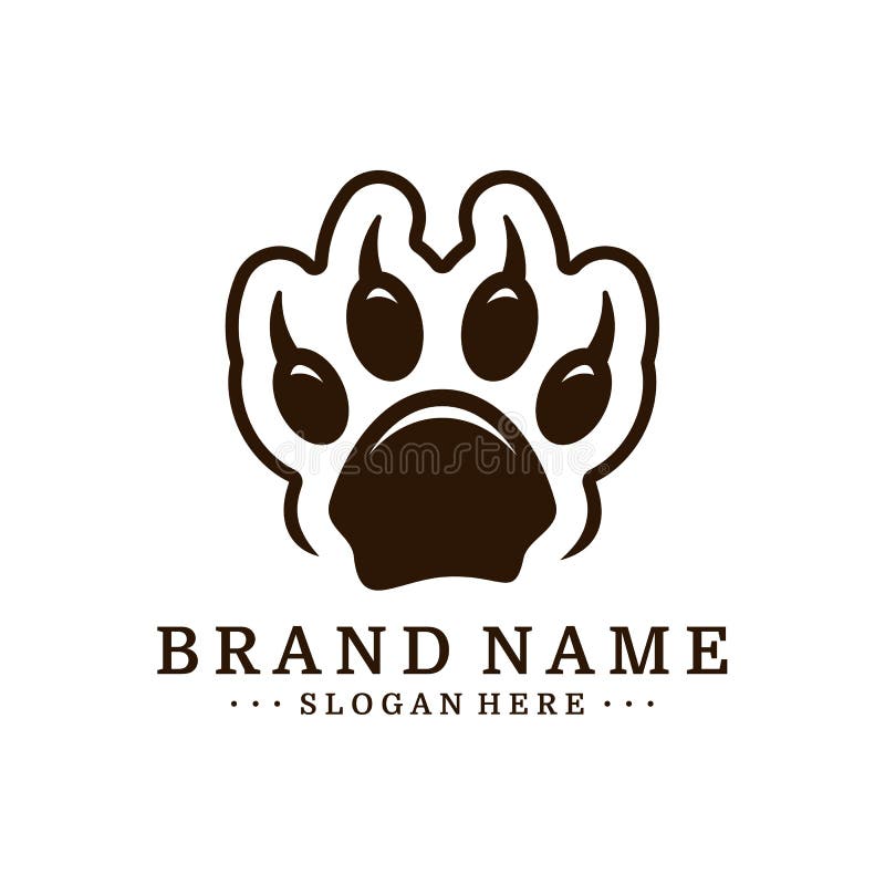 Dog Foot Logo Design Vector Template. Dog Icon Logo Vector Stock Vector ...