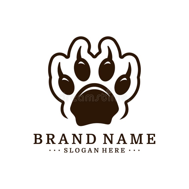 Dog Foot Logo Design Vector Template. Dog Icon Logo Vector Stock Vector ...