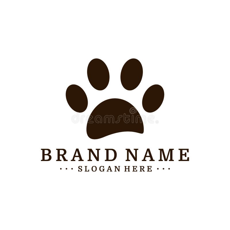 Dog Foot Logo Design Vector Template. Dog Icon Logo Vector Stock Vector ...