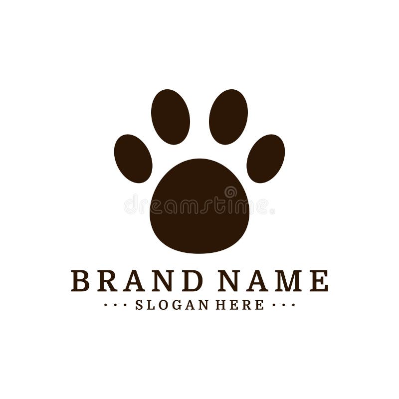 Dog Foot Logo Design Vector Template. Dog Icon Logo Vector Stock Vector ...