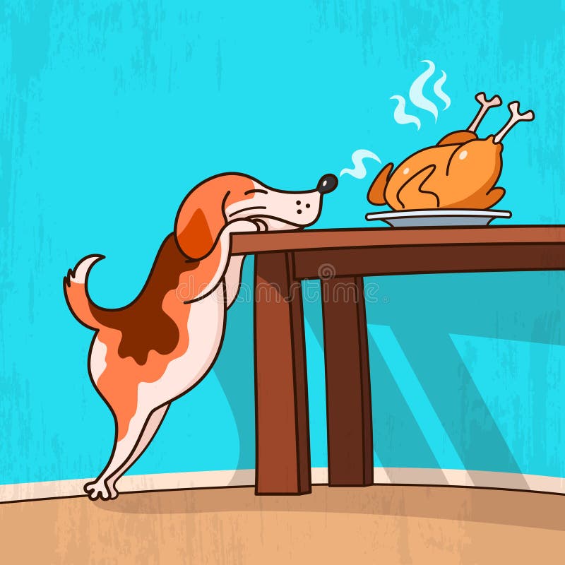 Dog and fried chicken stock vector. Illustration of design - 56271635