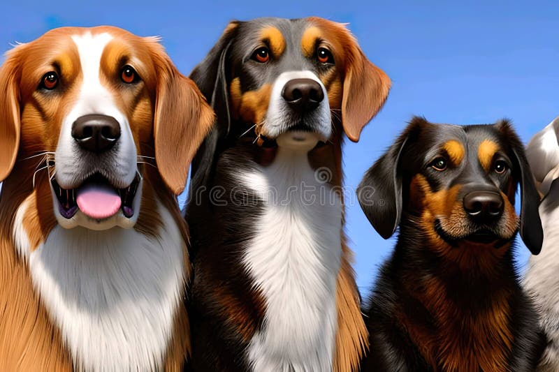 Dog friends. generative ai stock image. Image of excitement - 272328107