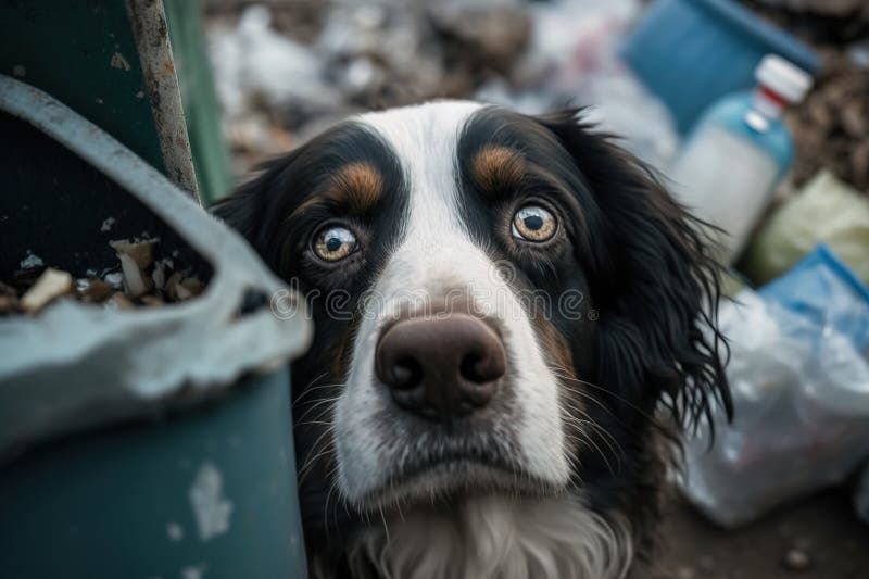 Dog in a Garbage Dump. Generated by AI Stock Illustration ...