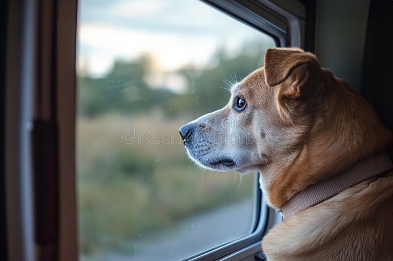 Dog Going Along on a Road Trip Stock Illustration - Illustration of ...