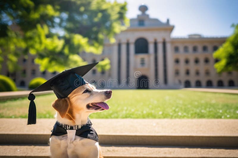 A Dog in a Graduates Hat. University Graduate Stock Illustration ...