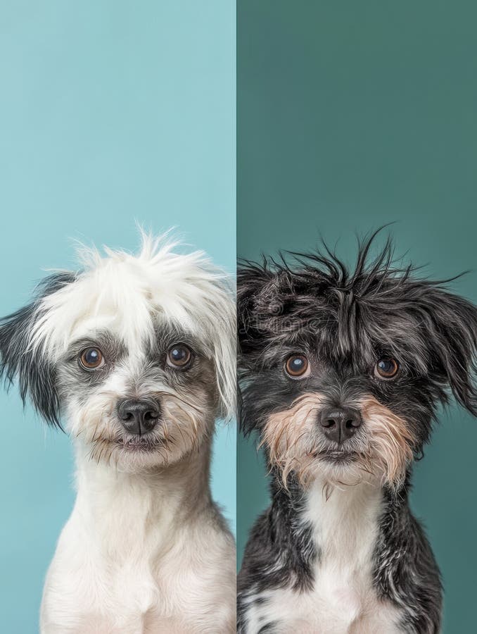 Before and after Dog Grooming Showcasing Playful Transformation between ...