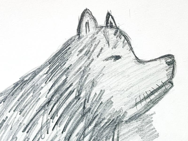 Dog Hand Drawn with Pencil on Paper,artwork Design Stock Illustration ...
