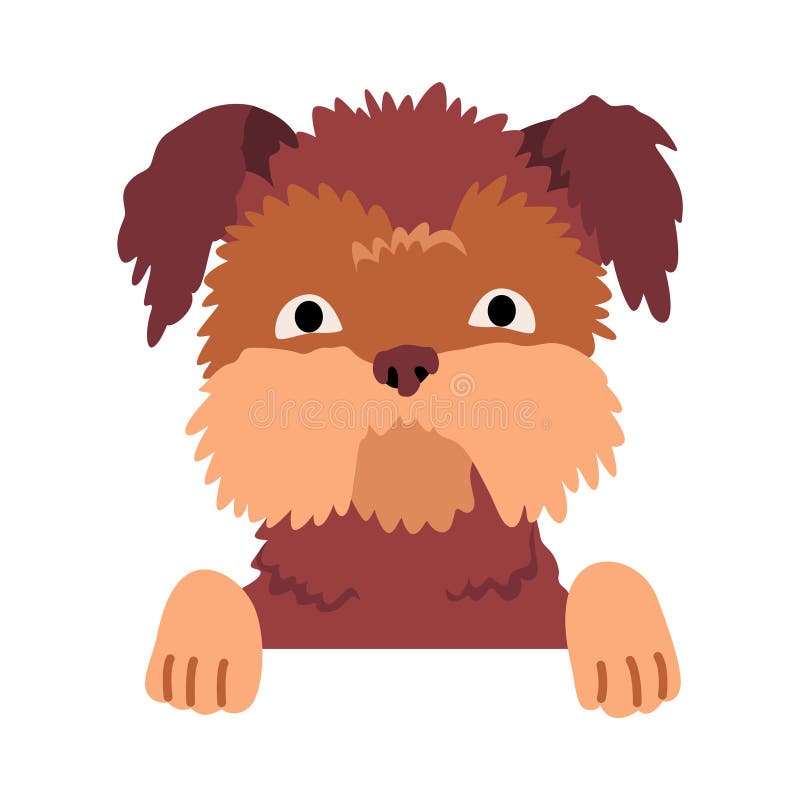 Dog Hanging on Border. Portrait of Muzzles with Paws. Front View Stock ...