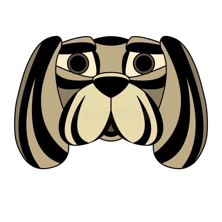 Dog Head Face Mask Symmetrical Stock Vector - Illustration of breed ...