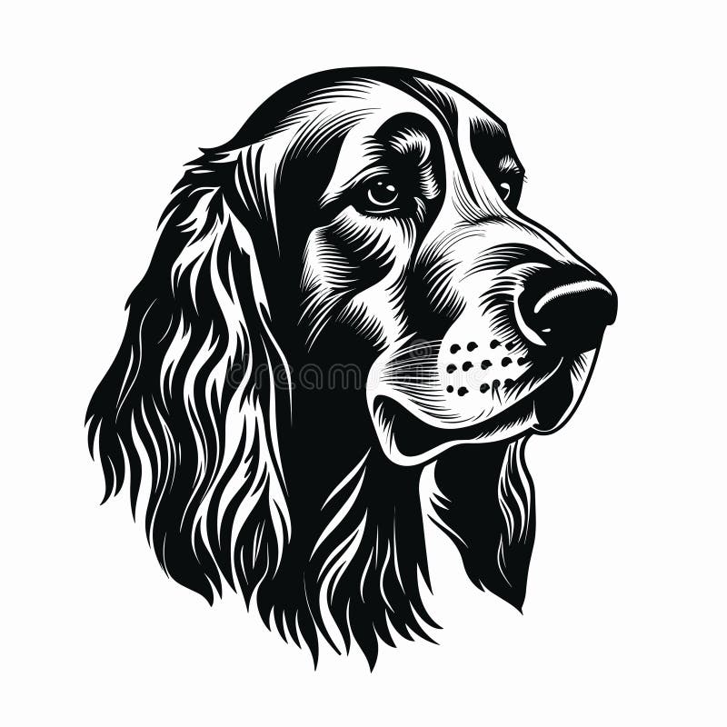 Dog Head Logo Vector Eps. Dog Head Black White Illustration. Dog Head ...