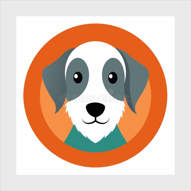 A Dog Head within a Oval Frame Vector Illustration. Stock Vector ...