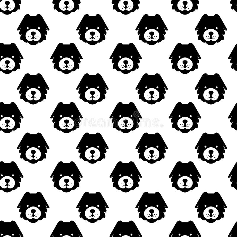 Dog Head Pattern Background Illustration Design , Seamless Pattern ...