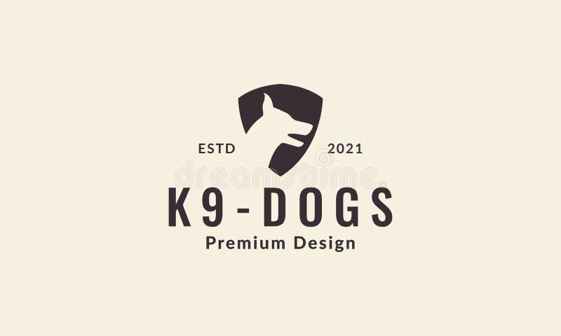 Dog Head with Shield or Guard Silhouette Logo Vector Symbol Icon Design ...