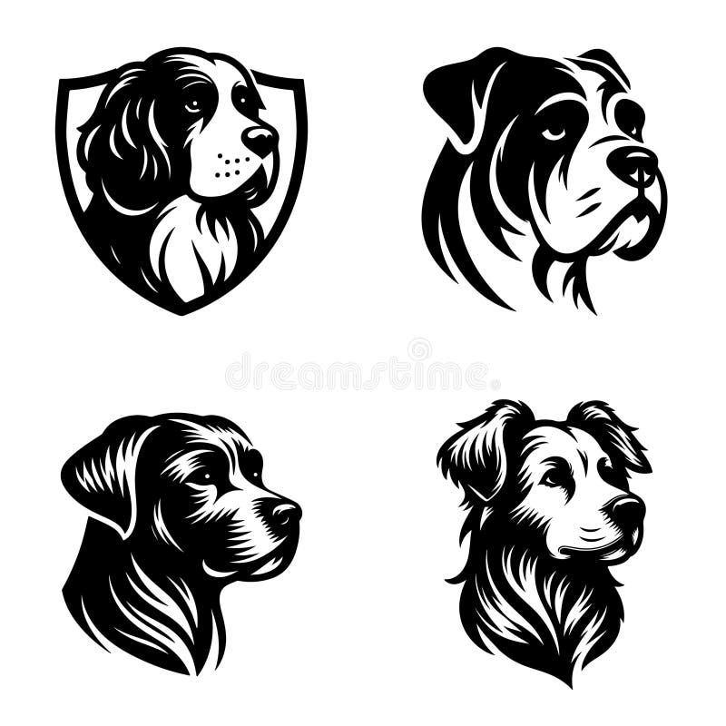 Dog Head Silhouette Vector Design Stock Vector - Illustration of ...