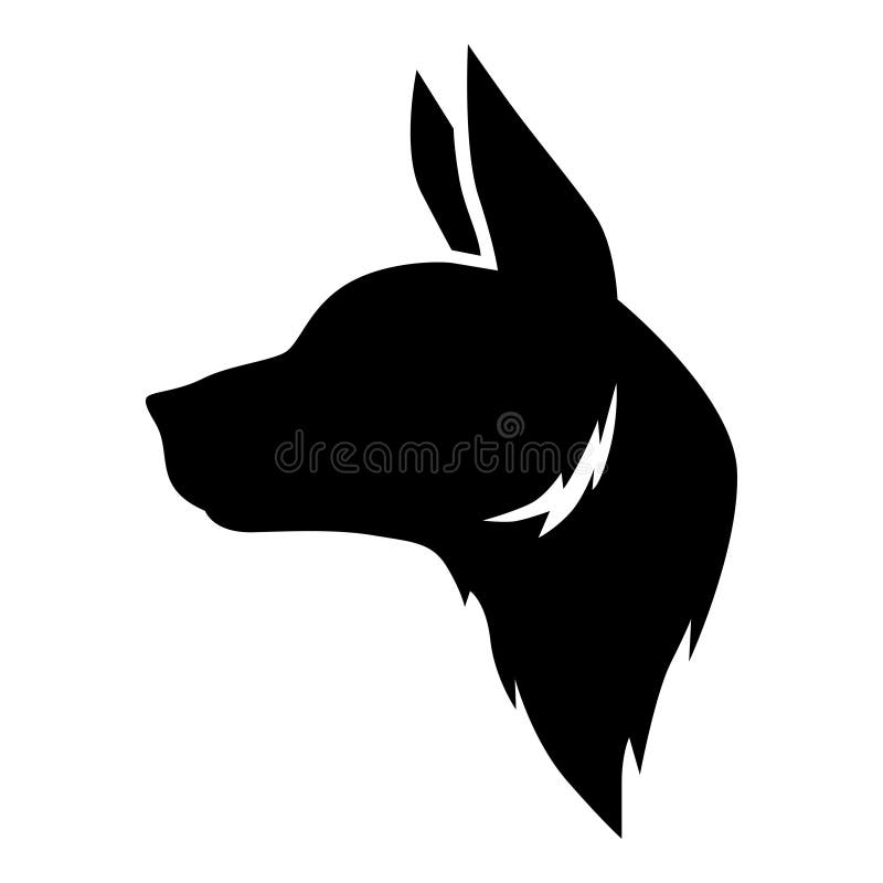 Dog head silhouette stock vector. Illustration of vector - 233255557