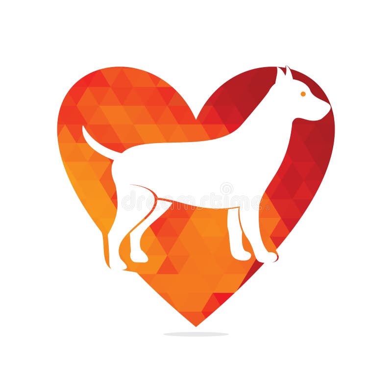 Dog Heart Shape Concept Logo Design Vector Template. Stock Vector ...