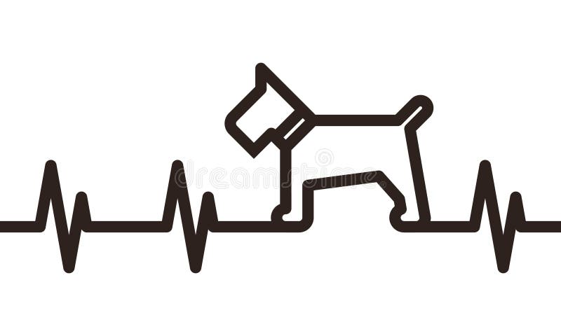 Dog heartbeat stock vector. Illustration of animal, graphic - 303151097