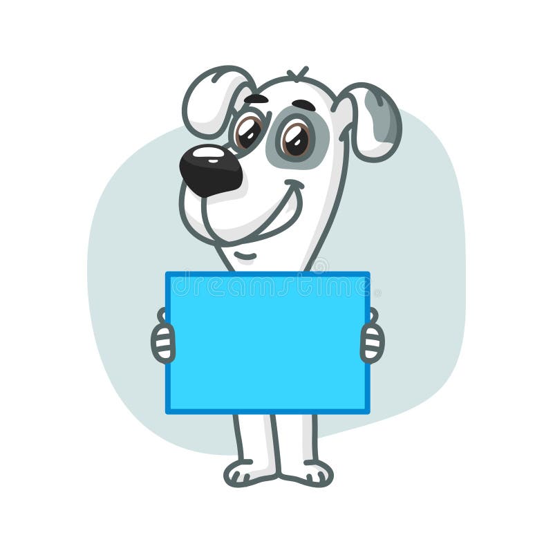 Dog Holding Blank Sheet of Paper Stock Vector - Illustration of smile ...