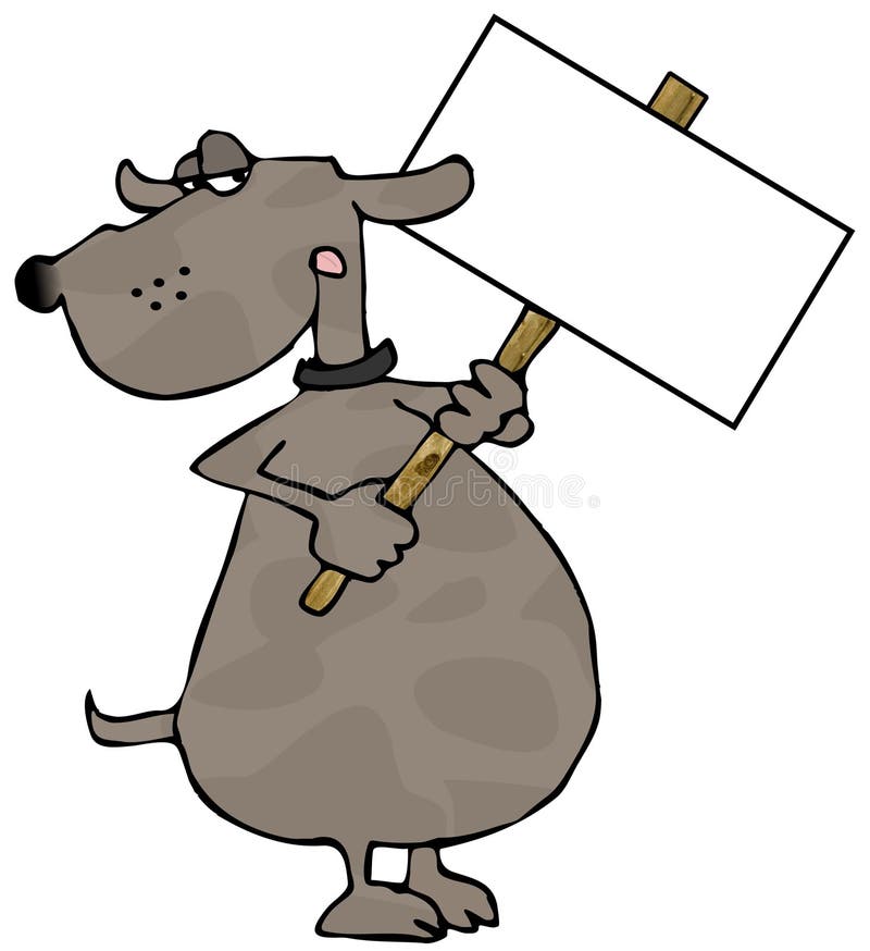 Mouse Holding a Blank Sign stock illustration. Illustration of promote ...