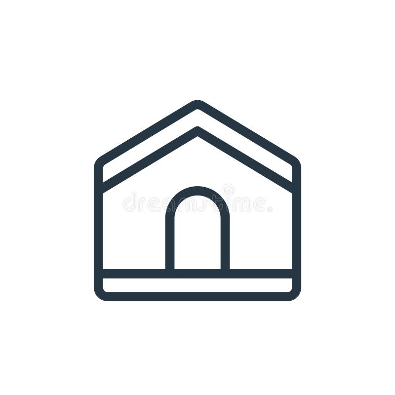 Dog House Icon Vector from Veterinary Concept. Thin Line Illustration ...