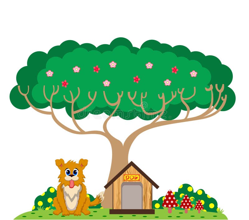 Doghouse Dog Under Tree Stock Illustrations – 5 Doghouse Dog Under Tree ...