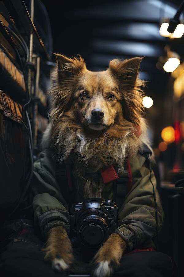 Dog in Human Form Being Filmed with a Camera. Generative Ai Stock ...