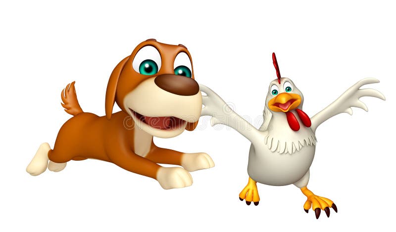 Dog hunting Hen stock illustration. Illustration of farm - 70067833