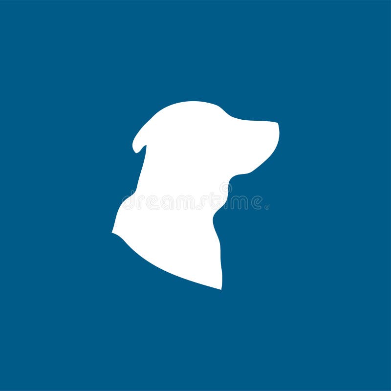 Dog Icon on Blue Background. Blue Flat Style Vector Illustration Stock ...