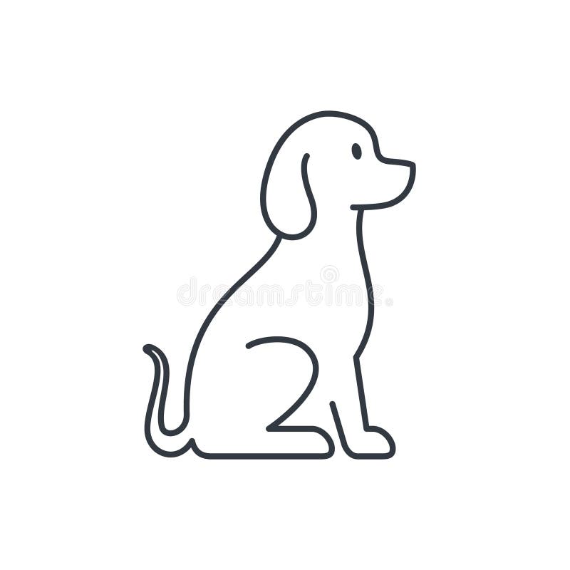 Dog Icon Line Symbol, Vector Isolated Illustration Stock Illustration ...