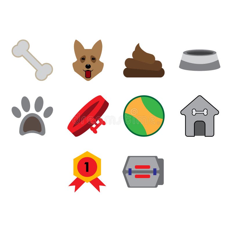 Dog icon set stock vector. Illustration of collection - 258623412