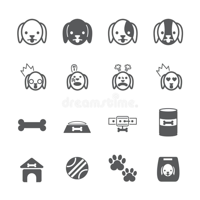 Dog icon set stock vector. Illustration of life, icon - 111016565