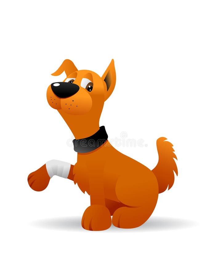 Dog injured stock vector. Illustration of furry, cute - 72420693